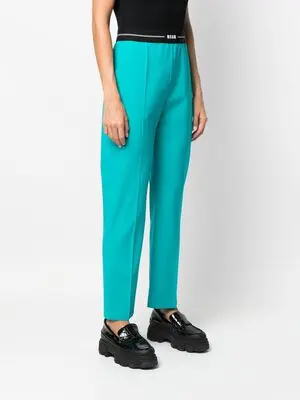 MSGM Logo-waistband Tailored Trousers