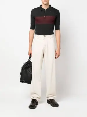 MAISON MARGIELA Two-tone Zip-up Polo Shirt