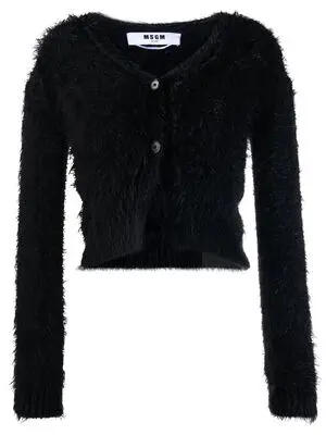 MSGM Long-sleeve Knitted Cardigan - Black