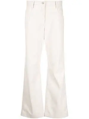 MSGM High-waisted Faux-leather Trousers