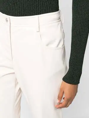 MSGM High-waisted Faux-leather Trousers