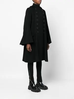 Yohji Yamamoto Double-breasted Cape-style Coat