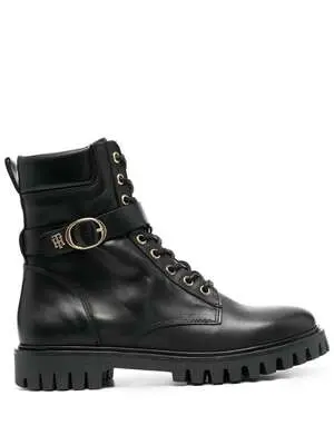 Tommy Hilfiger Ankle-length Leather Biker Boots