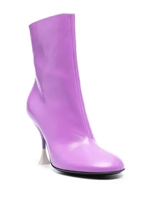 3JUIN 100mm Leather Ankle Boots