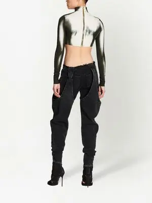 Balmain Spray Paint Effect Cropped Top
