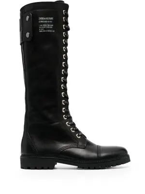 Zadig&Voltaire Leather Knee-high Boots - Black