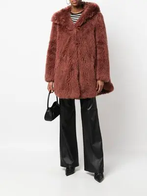 YVES SALOMON Short Hooded Wool Coat