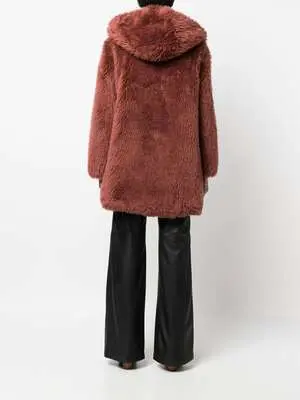 YVES SALOMON Short Hooded Wool Coat