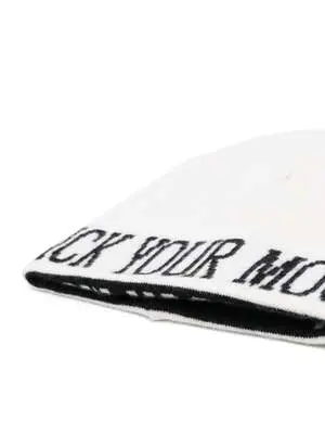 Alberta Ferretti Slogan-print Knitted Beanie