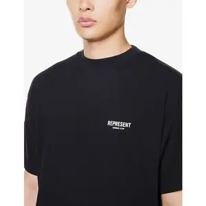 REPRESENT Owners' Club Graphic-print Relaxed-fit Cotton-jersey T-shirt - Black