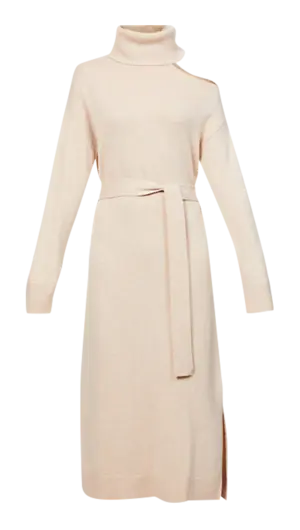 Paige Raundi Cut-out Shoulder Turtleneck Wool-blend Maxi Dress
