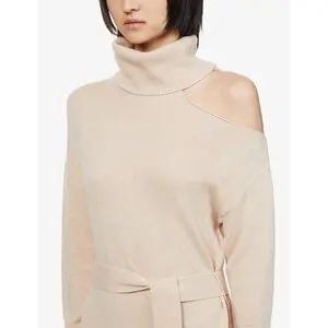 Paige Raundi Cut-out Shoulder Turtleneck Wool-blend Maxi Dress