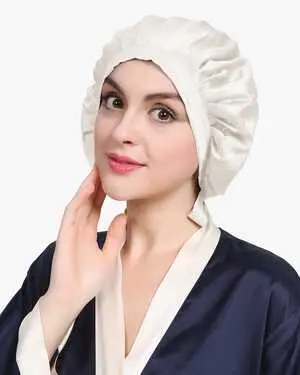 Lilysilk Silk Hair Wrap Silk Sleeping Cap Concise Style Breathable Ivory