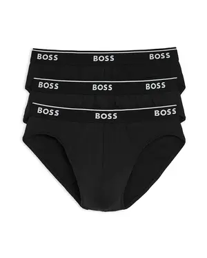 BOSS Classic Cotton Briefs, Pack Of 3 - Black
