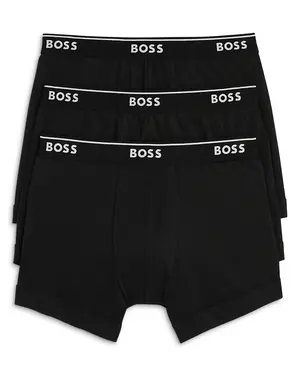 Hugo Boss Classic Cotton Boxer Briefs, Pack Of 3 - Black