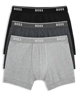 Hugo Boss Classic Cotton Boxer Briefs, Pack Of 3 - Light Gray/ Gray/ Black