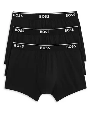 BOSS Classic Cotton Trunks, Pack Of 3 - Black