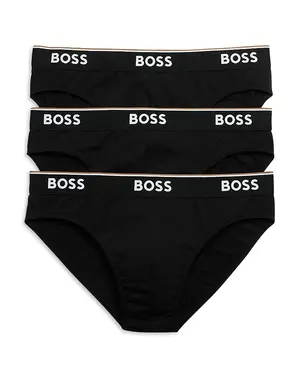 BOSS Power Cotton Blend Briefs, Pack Of 3 - Black