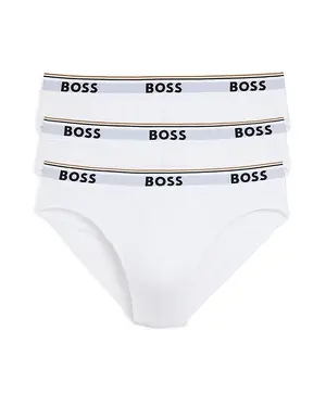 BOSS Power Cotton Blend Briefs, Pack Of 3 - White