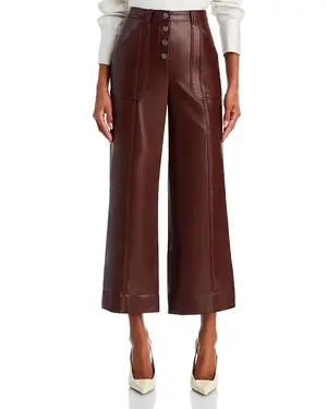 Cinq À Sept Benji Faux Leather Cropped Pants