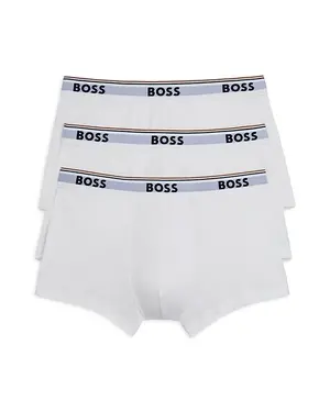 BOSS Power Cotton Blend Trunks, Pack Of 3 - White