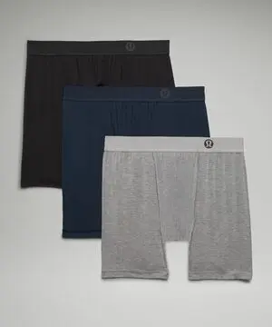 Lululemon Always In Motion Boxer 5 - Black/heathered Core Medium Grey/true Navy