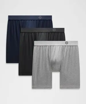Lululemon Always In Motion Long Boxer 7 - Black/true Navy/heathered Core Medium Grey