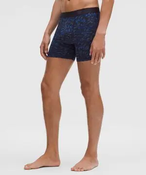 Lululemon Always In Motion Boxer 5" Thawed Camo Mini Wp Blue Twill Onyx Blue Nightmoth
