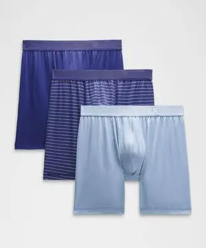 Lululemon Always In Motion Long Mesh Boxer 7" Blue Willow/pocket Stripe Blue Willow Larkspur/larkspur