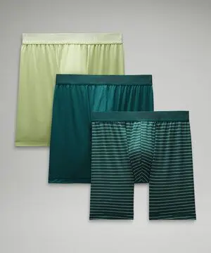 Lululemon Always In Motion Long Mesh Boxer 7" Edamame Green/storm Teal/pocket Stripe Elixir Storm Teal