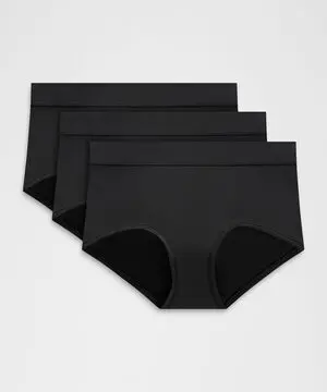 Lululemon Underease Mid-rise Boyshort Underwear 3 Pack - Black