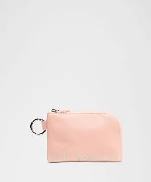 Lululemon Clippable Card Pouch Flush Pink/white Opal
