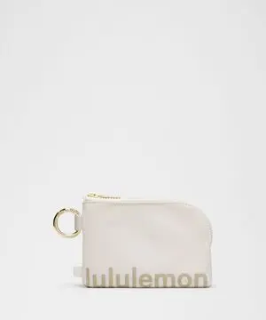 Lululemon Clippable Card Pouch - Light Ivory/wacky Khaki/gold