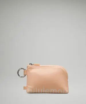 Lululemon Clippable Card Pouch Peach Bellini/white Opal