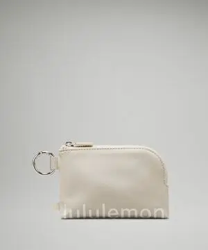 Lululemon Clippable Card Pouch Raw Linen/white Opal