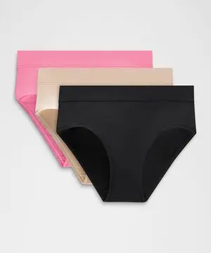 Lululemon Underease High-rise Bikini Underwear Black/misty Shell/candy Cloud