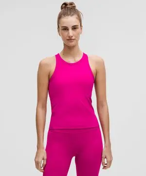 Lululemon White Racerback Tank Top Ripened Raspberry