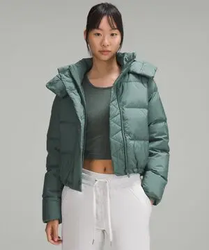 Lululemon Wunder Puff Cropped Down-Filled Jacket Medium Forest