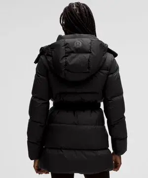 Lululemon Wunder Puff Belted Waist 600-Down-Fill Jacket - Black