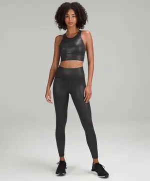 Lululemon Wunder Train High-rise Tight With Pockets 25 - Radiate Foil Print Black