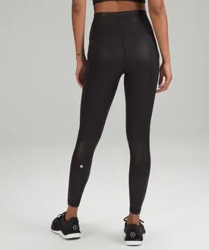 Lululemon Wunder Train High-rise Tight With Pockets 25 - Radiate Foil Print Black