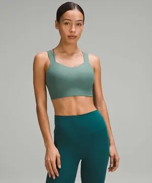 Lululemon Like A Cloud Ribbed Longline Bra Medium Forest