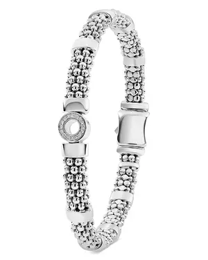 Lagos Sterling Caviar Spark Diamond Circle Bracelet