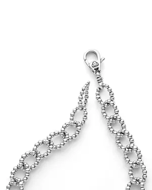 Lagos Sterling Caviar Spark Diamond Circle Link Bracelet