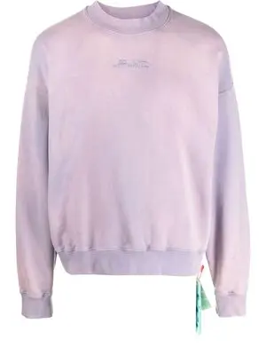 Off-White Embroidered Logo Cotton Sweatshirt