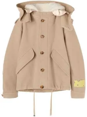 Off-White Hooded Parka Coat - Neutrals