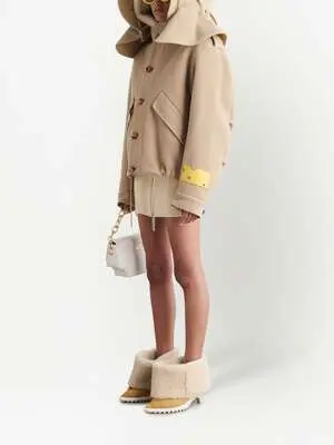 Off-White Hooded Parka Coat - Neutrals