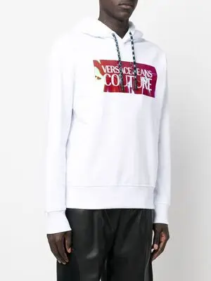 Versace Logo-print Hoodie - White
