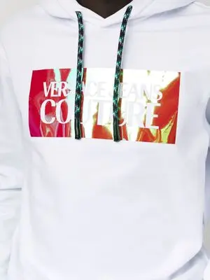 Versace Logo-print Hoodie - White