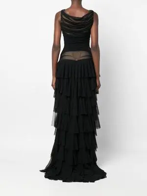 Norma Kamali Tara Shirred High-low Gown